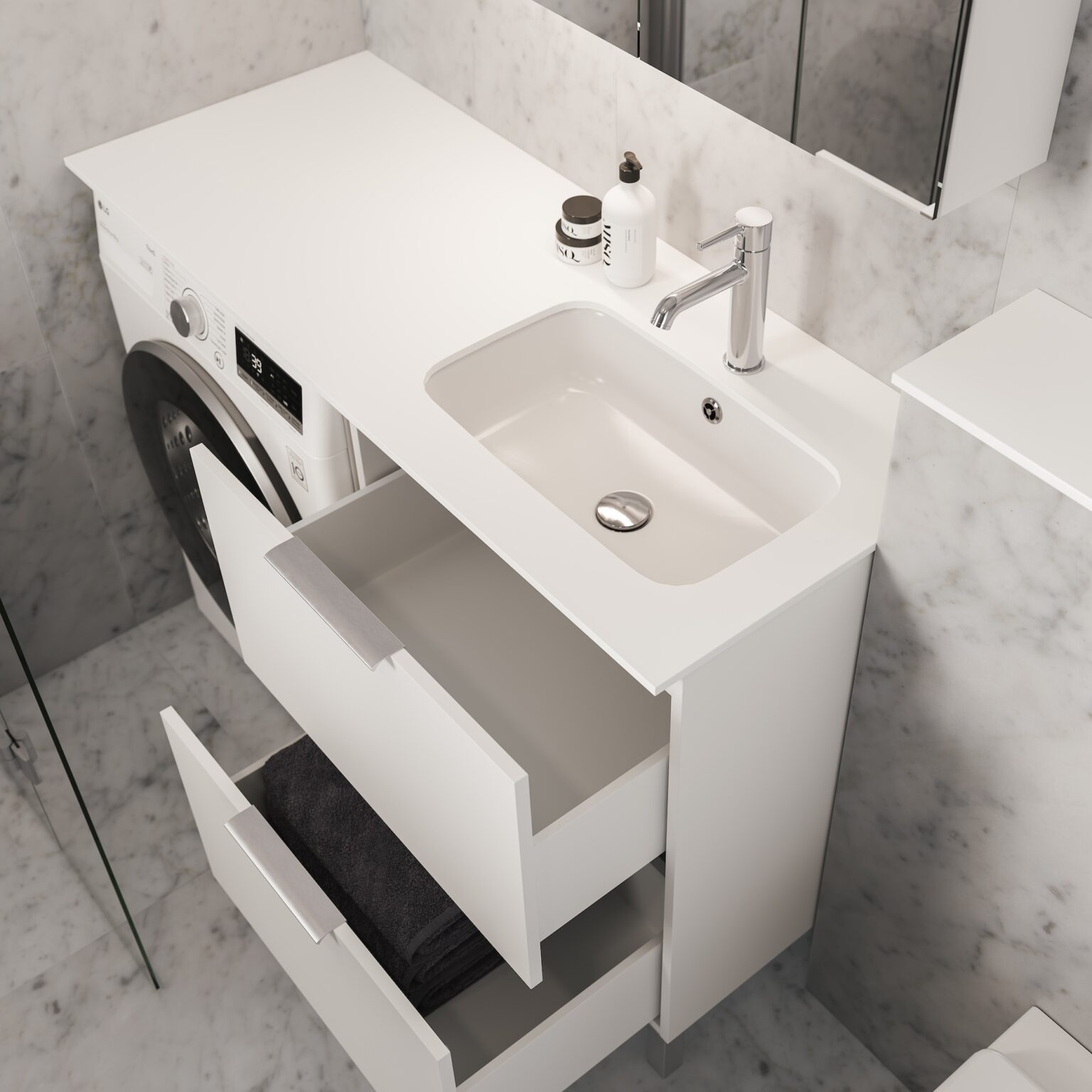 Bästa tips för tvättmaskin i badrummet